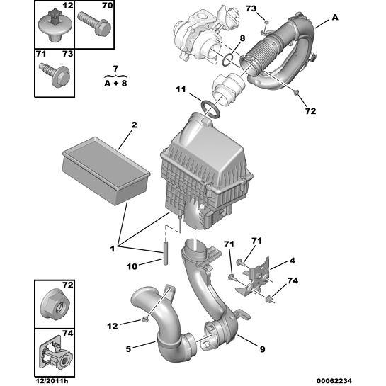 Citroen DS5 2011-2021 Petrol Dry Type Air Filter | 1420 Q2 | Citroen Direct Parts