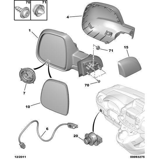 Citroen Berlingo 2012-2015 RH Door Mirror | 16 799 968 80 | Citroen ...