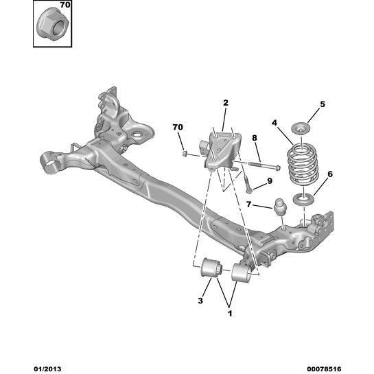Citroen DS3 2010-2016 Petrol Rear Suspension Spring | 5102 CZ | Citroen ...