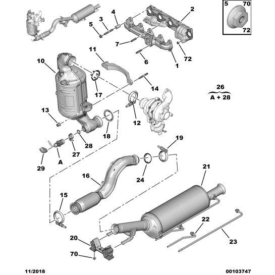Citroen Berlingo 2015-2018 Diesel Exhaust Front Pipe | 98 020 286 80 | Citroen Direct Parts