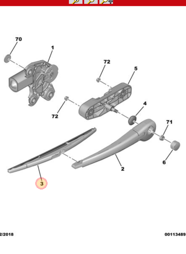 Citroen Berlingo Rear Wiper Blade | Genuine Citroen Parts