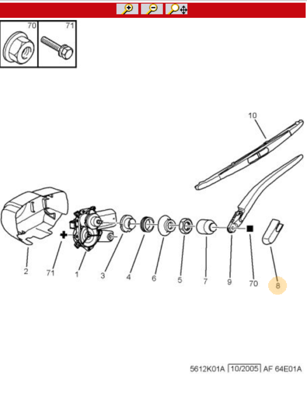 Citroen C1 Rear Wiper Arm Cover | Genuine Citroen Parts