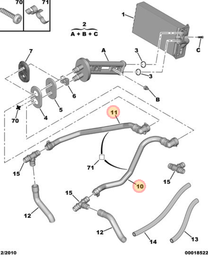 Citroen C3 Top Heater Hose | Genuine Citroen Parts