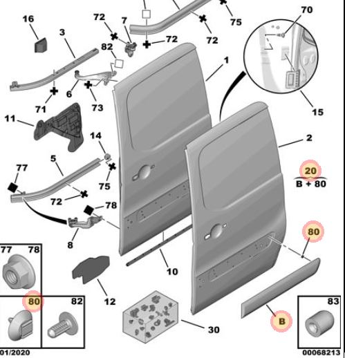 Citroen Berlingo 2012 Left Sliding Door Protector | Citroen Parts