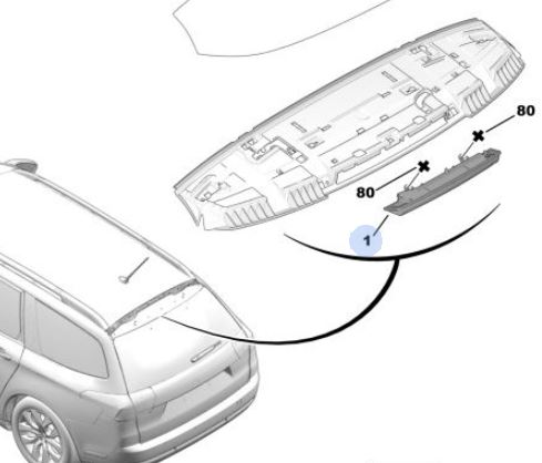 Citroen C5 2008-2021 Tailgate Brake Light | Genuine Citroen Parts