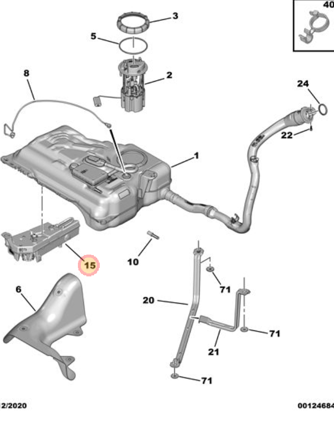 Citroen Berlingo 2018-2022 Pef Additive Reservoir | Genuine Citroen Parts