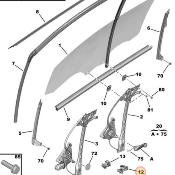 Citroen C1 Drivers Window Switch | Genuine Citroen Parts