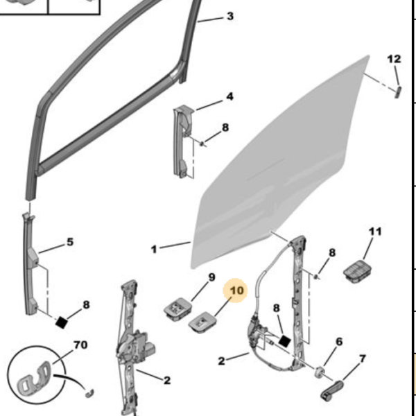 Citroen Nemo Right Hand Window Switch | Genuine Citroen Parts